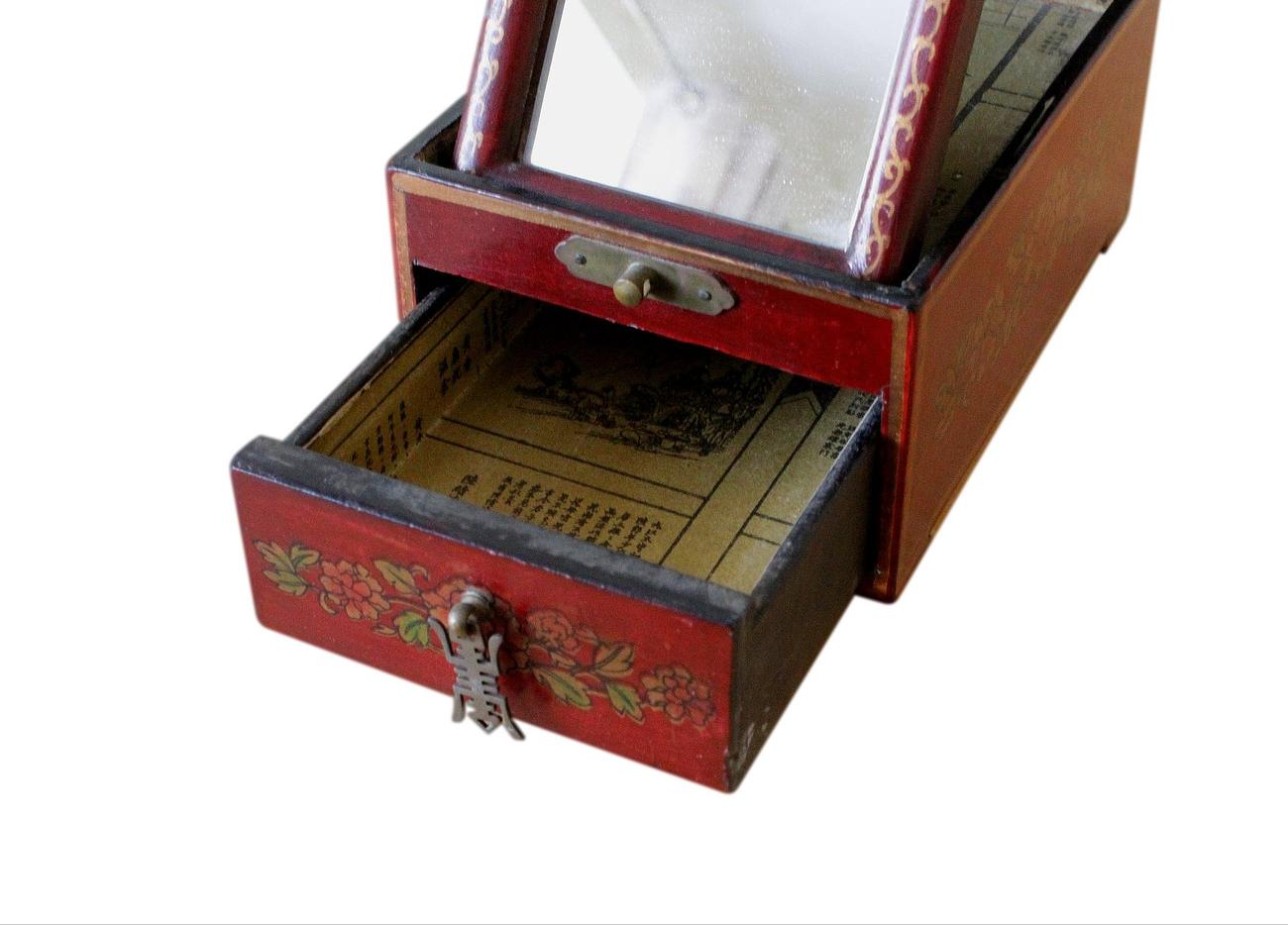 Beautiful Vintage Chinese Vanity Or Jewellery Box JB451
