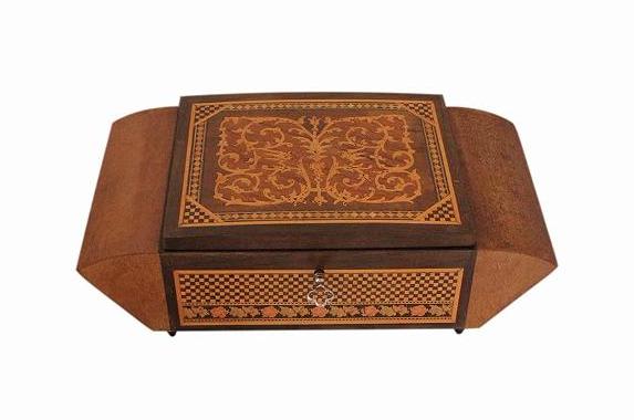 Italian Inlaid Art Deco Musical Jewellery Box JB339