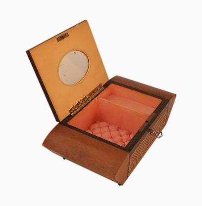 Italian Inlaid Art Deco Musical Jewellery Box JB339