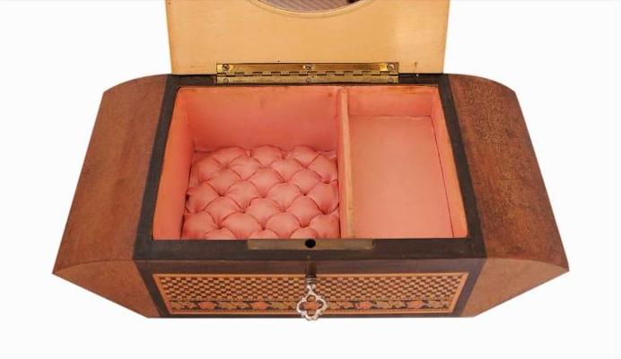 Italian Inlaid Art Deco Musical Jewellery Box JB339